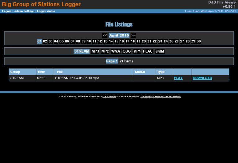 DJB Radio Logger - DJB Radio